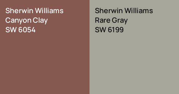 Sherwin Williams Canyon Clay vs. Sherwin Williams Rare Gray comparison
