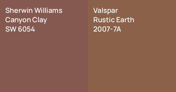 Sherwin Williams Canyon Clay vs. Valspar Rustic Earth comparison