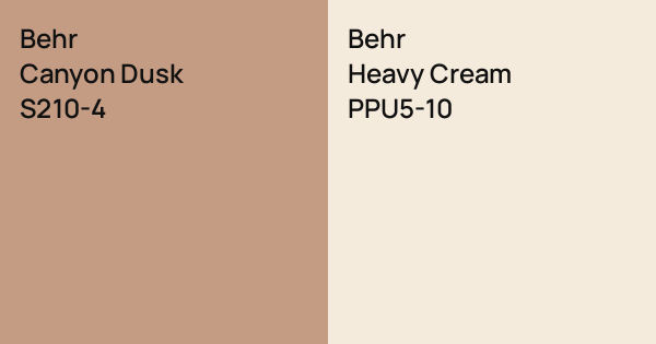 Behr Canyon Dusk vs. Behr Heavy Cream comparison