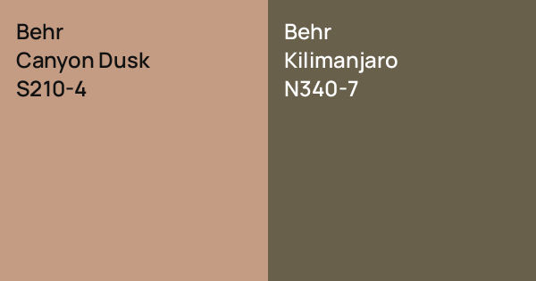 Behr Canyon Dusk vs. Behr Kilimanjaro comparison