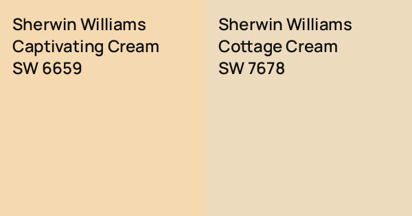 Sherwin Williams Captivating Cream vs. Sherwin Williams Cottage Cream ...