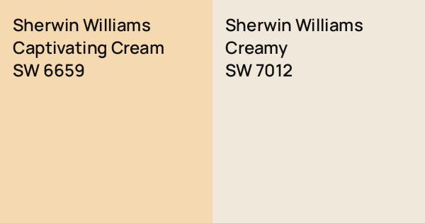 Sherwin Williams Captivating Cream vs. Sherwin Williams Creamy comparison