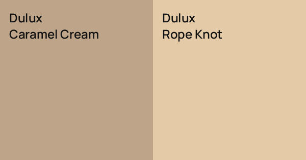 Dulux Caramel Cream vs. Dulux Rope Knot comparison