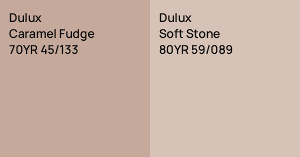 Dulux Caramel Fudge vs. Dulux Soft Stone comparison