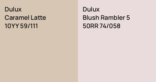 Dulux Caramel Latte vs. Dulux Blush Rambler 5 comparison