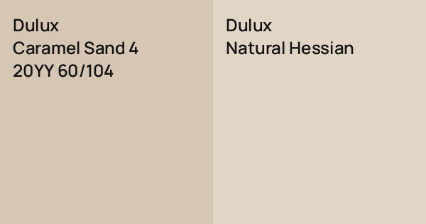Dulux Caramel Sand 4 vs. Dulux Natural Hessian comparison