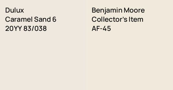 Dulux Caramel Sand 6 vs. Benjamin Moore Collector's Item comparison