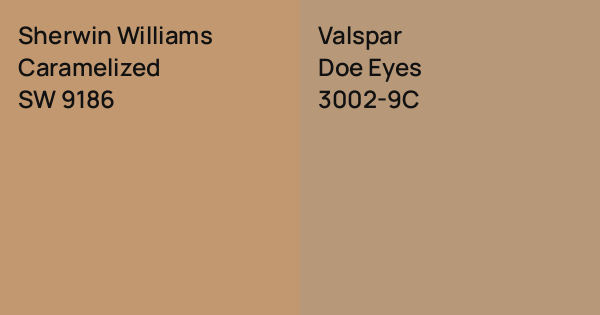 Sherwin Williams Caramelized vs. Valspar Doe Eyes comparison