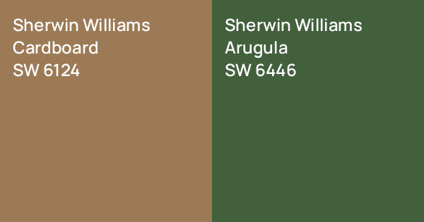 Sherwin Williams Cardboard vs. Sherwin Williams Arugula comparison