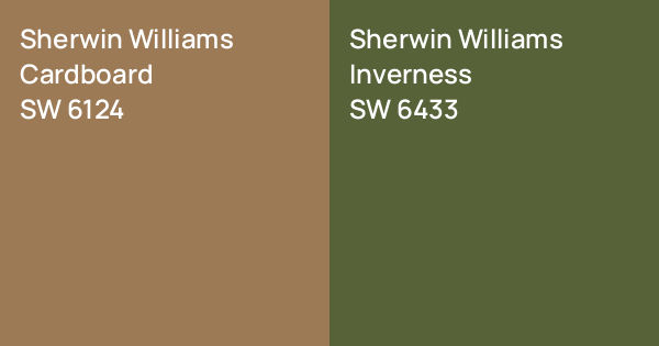 Sherwin Williams Cardboard vs. Sherwin Williams Inverness comparison