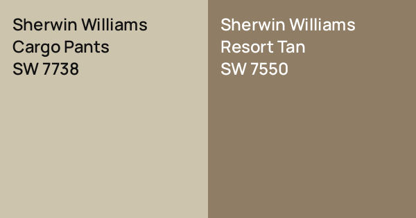 Sherwin Williams Cargo Pants vs. Sherwin Williams Resort Tan comparison