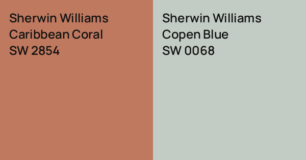 Sherwin Williams Caribbean Coral vs. Sherwin Williams Copen Blue comparison