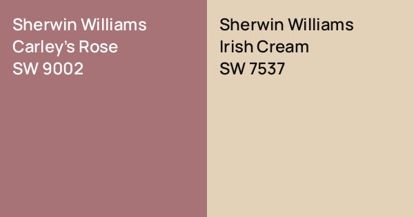 Sherwin Williams Carley's Rose vs. Sherwin Williams Irish Cream comparison