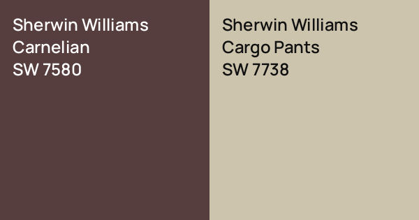 Sherwin Williams Carnelian vs. Sherwin Williams Cargo Pants comparison