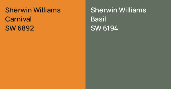 Sherwin Williams Carnival vs. Sherwin Williams Basil comparison