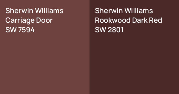 Sherwin Williams Carriage Door vs. Sherwin Williams Rookwood Dark Red ...