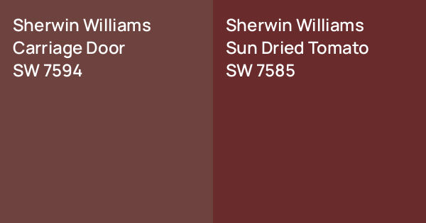 Sherwin Williams Carriage Door vs. Sherwin Williams Sun Dried Tomato ...
