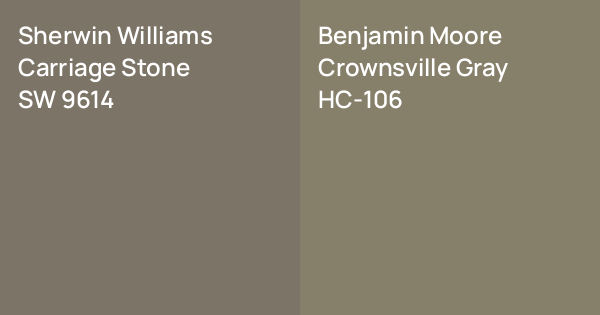 Sherwin Williams Carriage Stone vs. Benjamin Moore Crownsville Gray ...