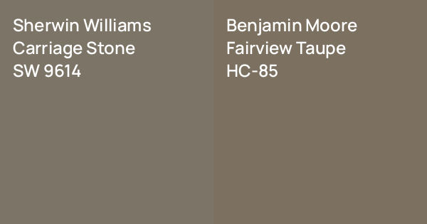 Sherwin Williams Carriage Stone vs. Benjamin Moore Fairview Taupe ...