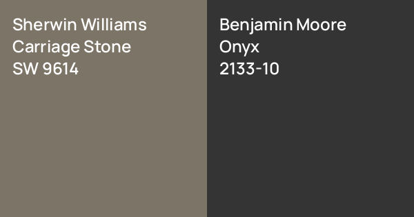 Sherwin Williams Carriage Stone vs. Benjamin Moore Onyx comparison