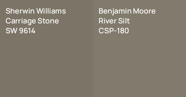 Sherwin Williams Carriage Stone vs. Benjamin Moore River Silt comparison