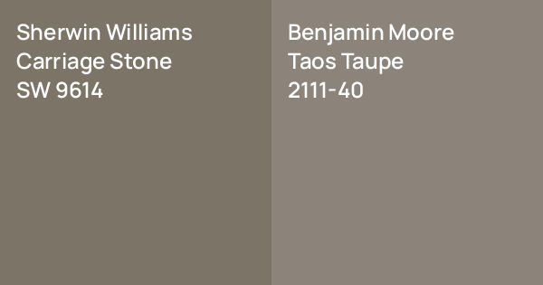 Sherwin Williams Carriage Stone vs. Benjamin Moore Taos Taupe comparison