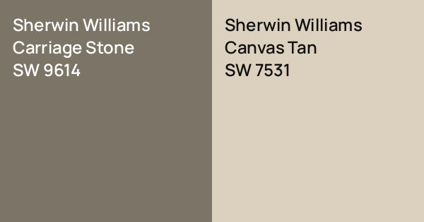 Sherwin Williams Carriage Stone vs. Sherwin Williams Canvas Tan comparison