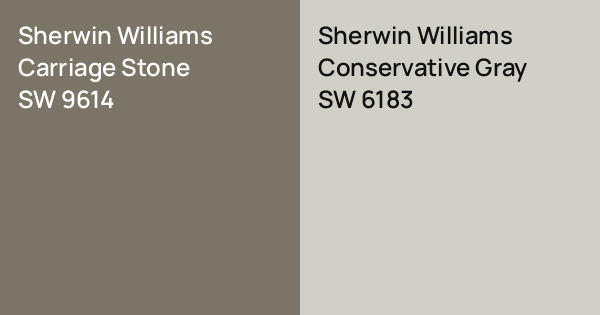 Sherwin Williams Carriage Stone vs. Sherwin Williams Conservative Gray ...