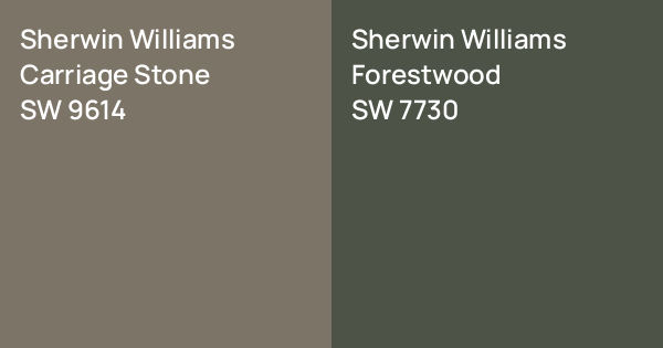 Sherwin Williams Carriage Stone vs. Sherwin Williams Forestwood comparison