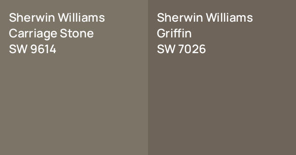 Sherwin Williams Carriage Stone vs. Sherwin Williams Griffin comparison