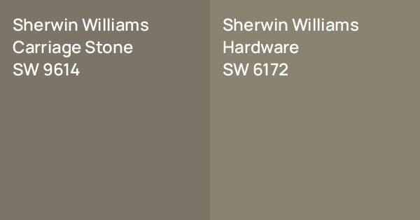 Sherwin Williams Carriage Stone vs. Sherwin Williams Hardware comparison
