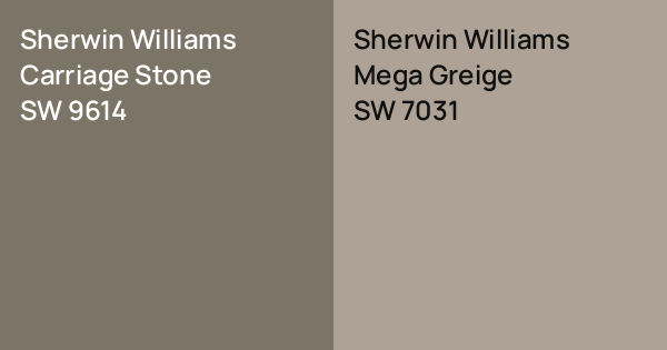 Sherwin Williams Carriage Stone vs. Sherwin Williams Mega Greige comparison