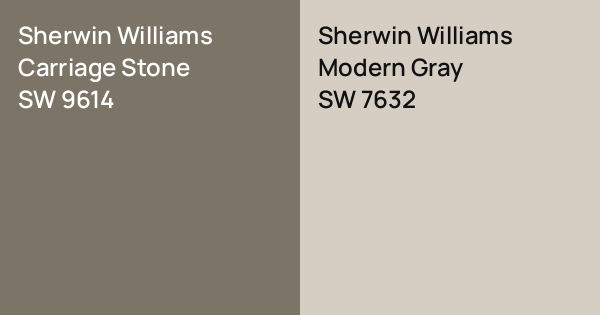 Sherwin Williams Carriage Stone vs. Sherwin Williams Modern Gray comparison