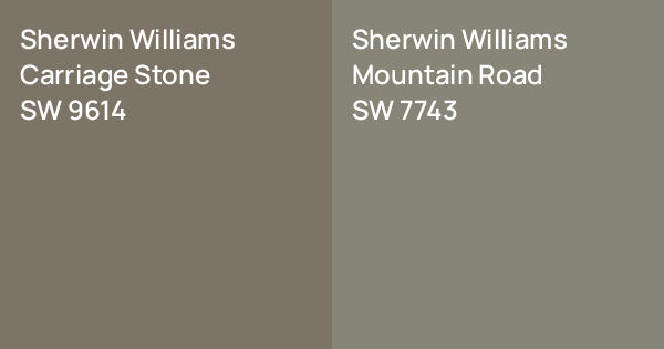 Sherwin Williams Carriage Stone vs. Sherwin Williams Mountain Road ...