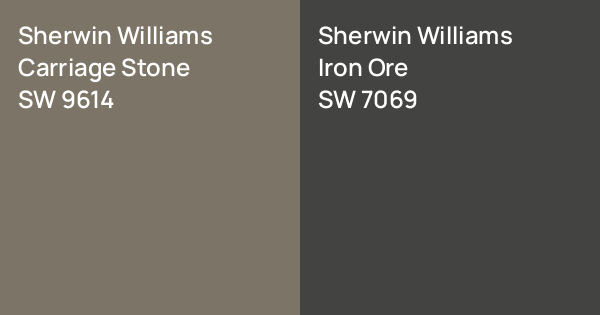 Sherwin Williams Carriage Stone vs. Sherwin Williams Iron Ore comparison