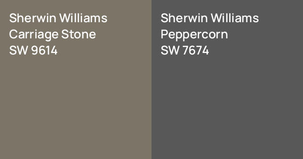 Sherwin Williams Carriage Stone vs. Sherwin Williams Peppercorn comparison