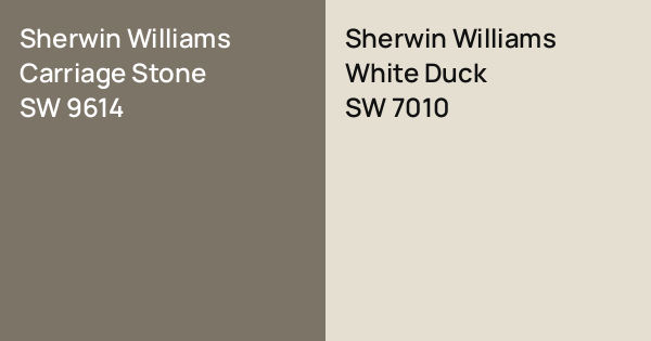 Sherwin Williams Carriage Stone vs. Sherwin Williams White Duck comparison
