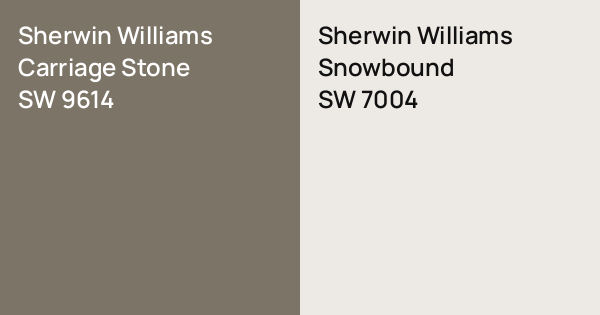 Sherwin Williams Carriage Stone vs. Sherwin Williams Snowbound comparison