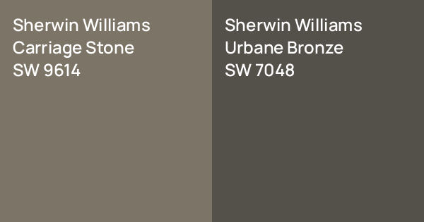 Sherwin Williams Carriage Stone vs. Sherwin Williams Urbane Bronze ...