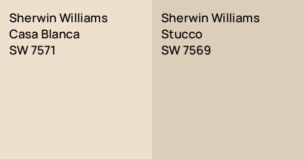Sherwin Williams Casa Blanca vs. Sherwin Williams Stucco comparison