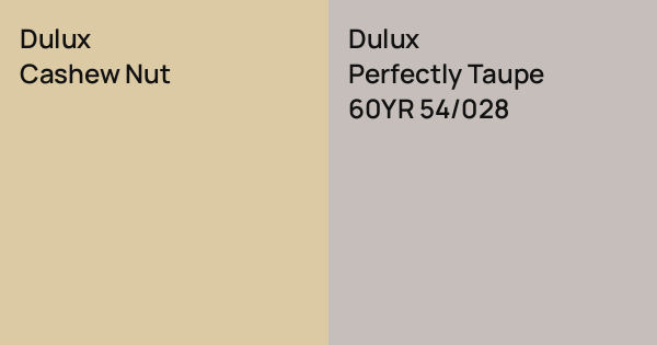 Dulux Cashew Nut vs. Dulux Perfectly Taupe comparison