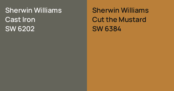 Sherwin Williams Cast Iron vs. Sherwin Williams Cut the Mustard comparison
