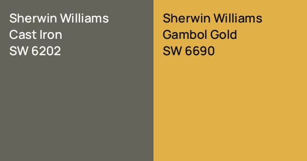 Sherwin Williams Cast Iron vs. Sherwin Williams Gambol Gold comparison