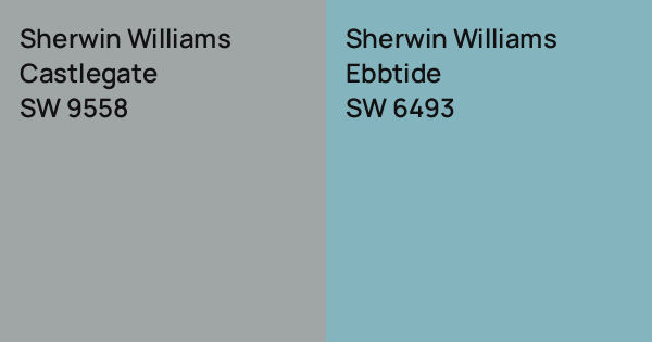 Sherwin Williams Castlegate vs. Sherwin Williams Ebbtide comparison