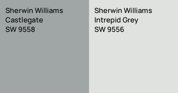 Sherwin Williams Castlegate vs. Sherwin Williams Intrepid Grey comparison