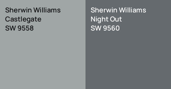 Sherwin Williams Castlegate vs. Sherwin Williams Night Out comparison