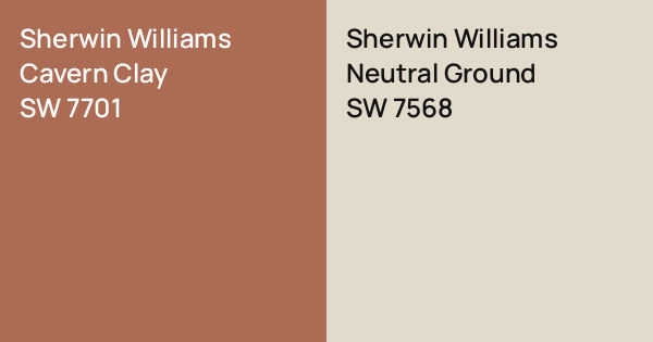 Sherwin Williams Cavern Clay vs. Sherwin Williams Neutral Ground comparison