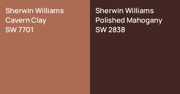 Sherwin Williams Cavern Clay vs. Sherwin Williams Polished Mahogany ...