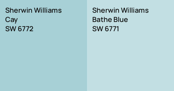 Sherwin Williams Cay vs. Sherwin Williams Bathe Blue comparison