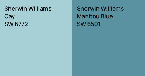Sherwin Williams Cay vs. Sherwin Williams Manitou Blue comparison